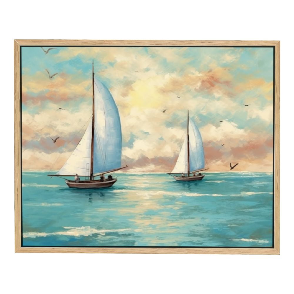 Nawypu Coastal Wall Art Sailing Boat Prints Ocean Pictures for Bathroom ...