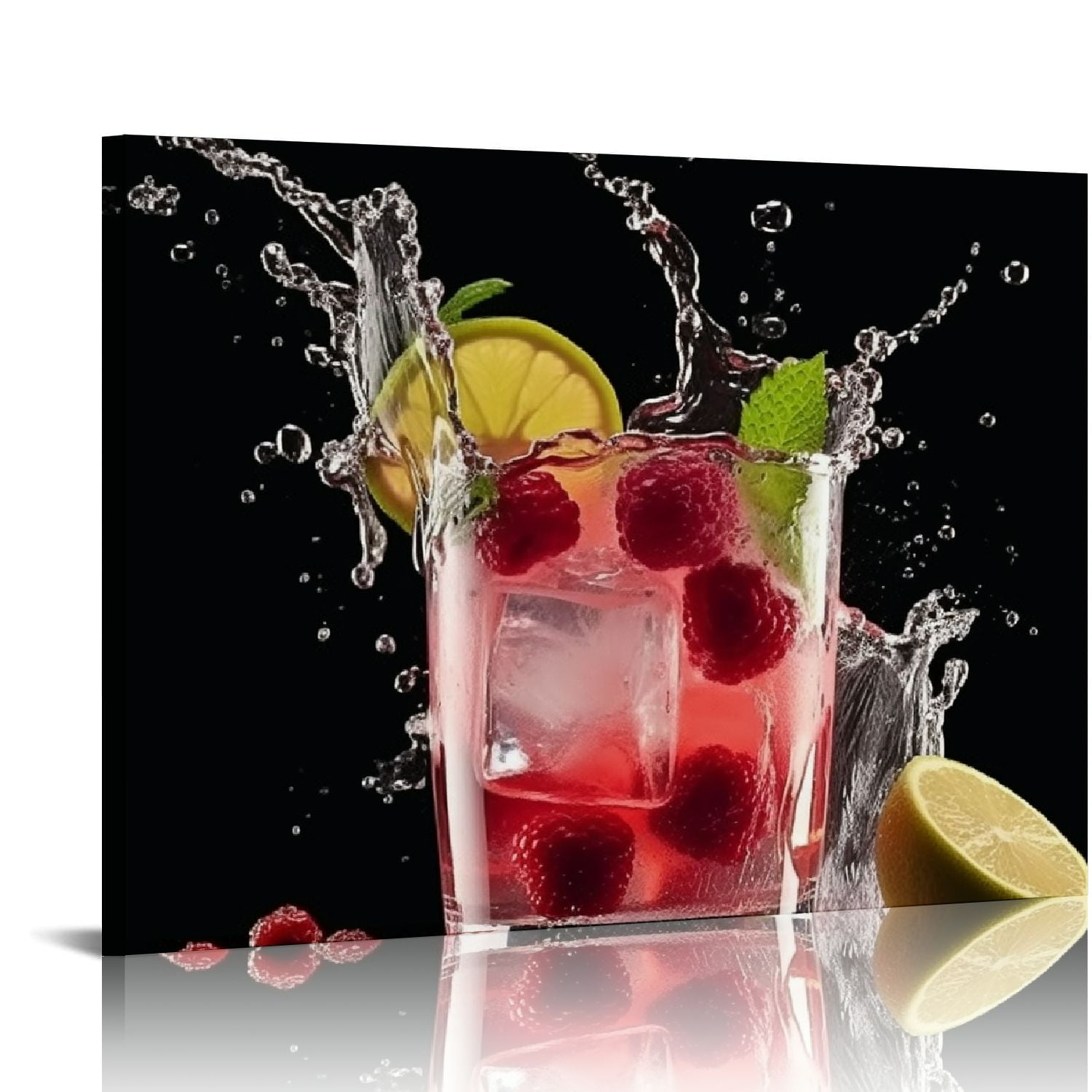 Nawypu Cocktail Canvas Wall Art Red Sparkling Juice Food Picture ...