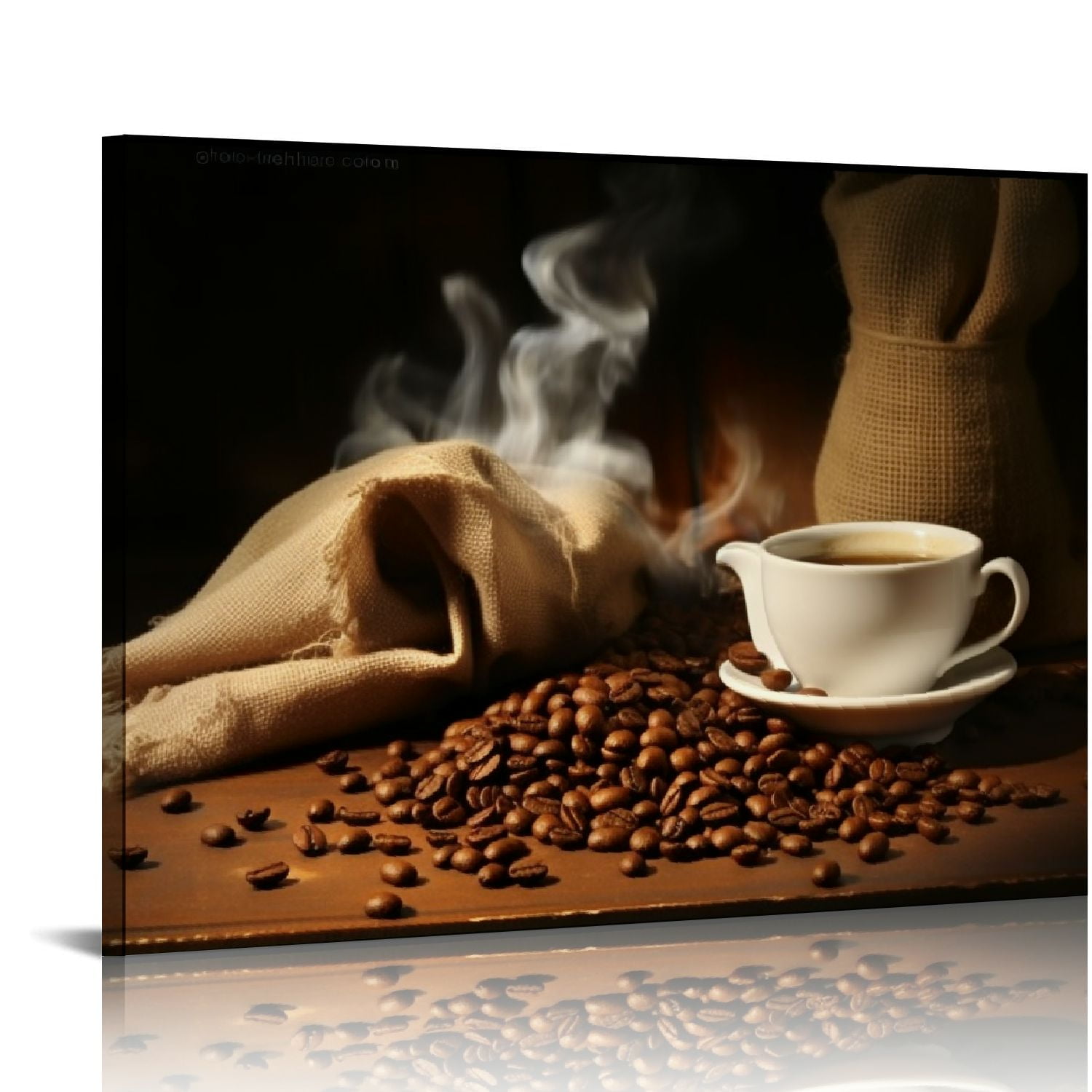 Nawypu Coffee Bean Kitchen Canvas Wall Art Coffee Cup Poster Print ...