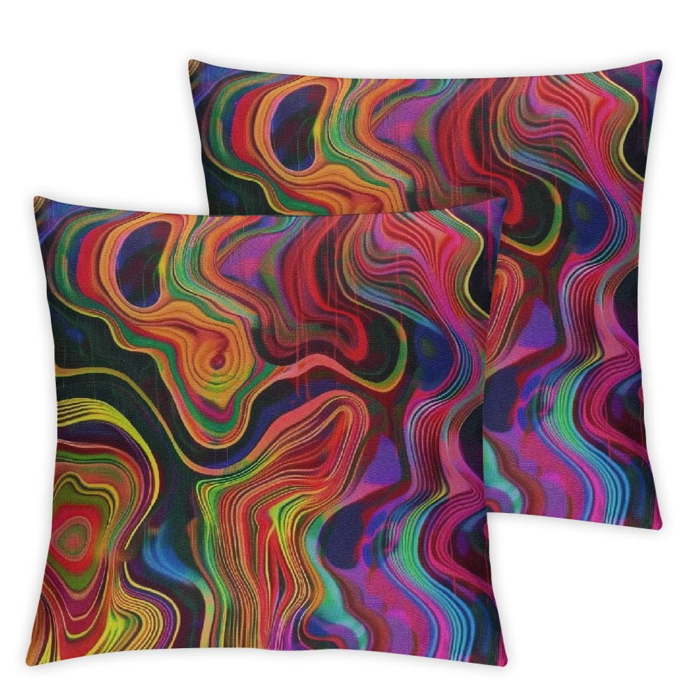 Nawypu Color Throw Pillow Cover Abstract Purple Pink Red Orange Golden ...