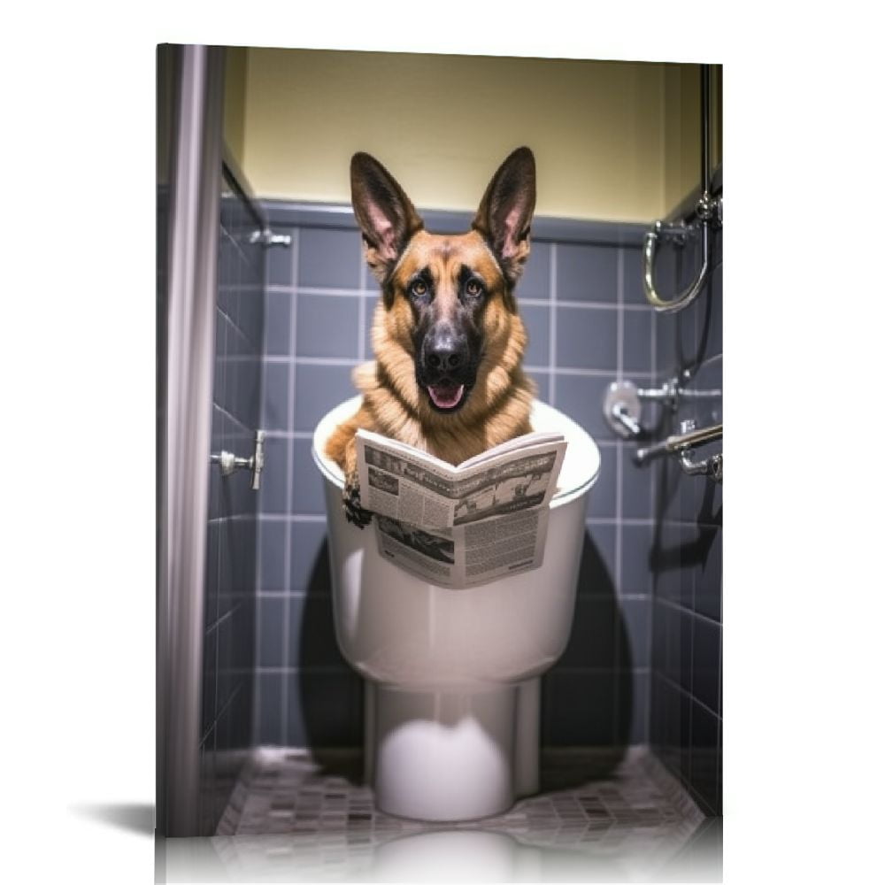 Nawypu Colorful Bathroom Animal Canvas Wall Art Prints,Modern Humor ...