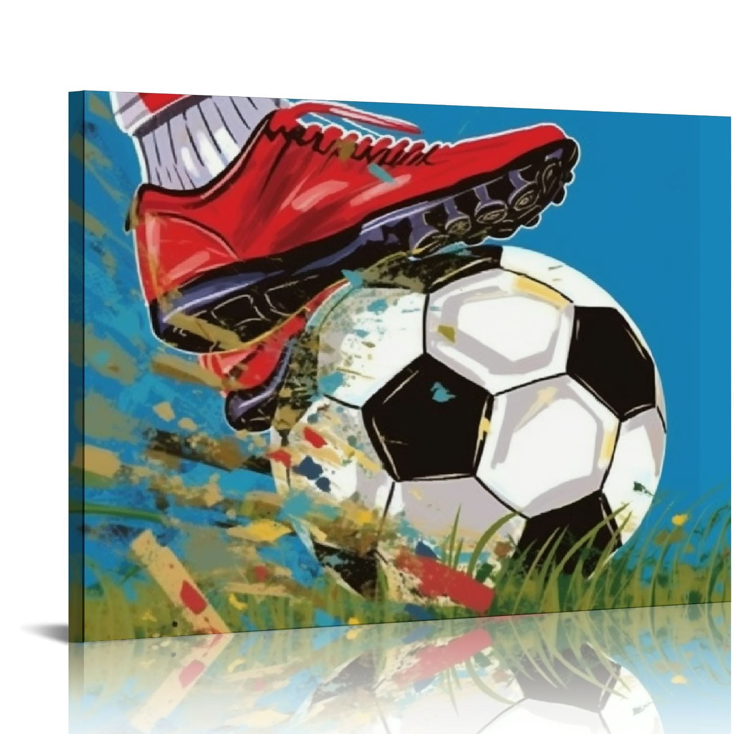 Nawypu Colorful Football with Inspirational Quote Art Print- Soccer ...