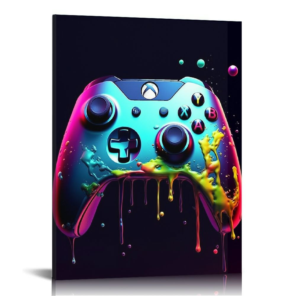 Nawypu Colorful Game Controller Picture Canvas wall Art Video Game ...