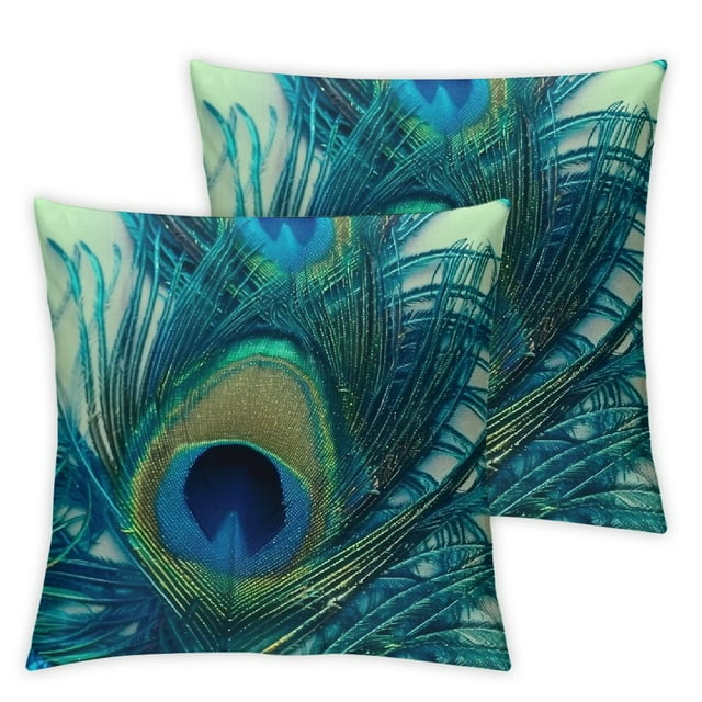 Nawypu Colorful Peacock Feather Decorative Throw Pillow Cases Standard