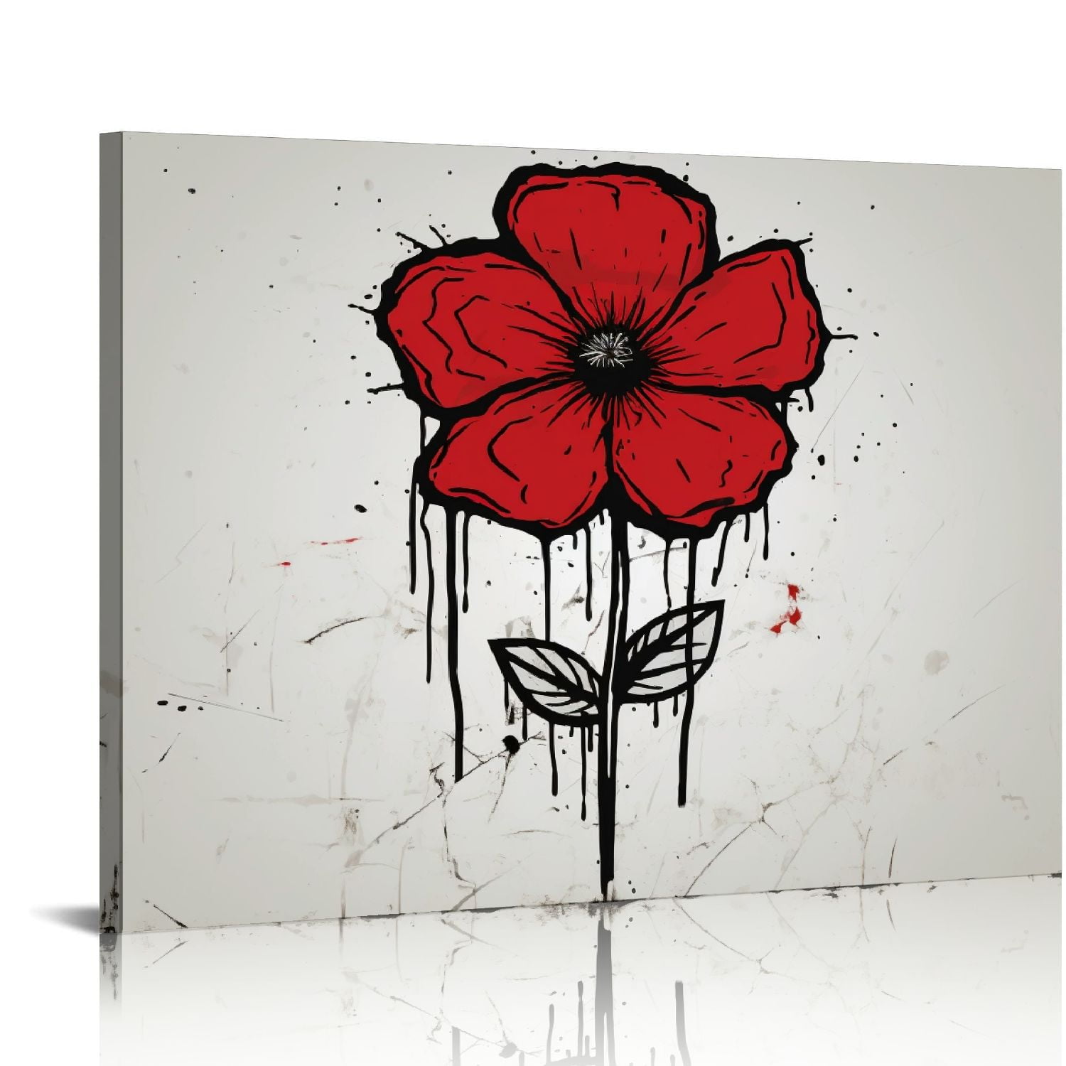 Nawypu Colorful Rose Flower Graffiti Canvas Wall Art Poster Prints ...