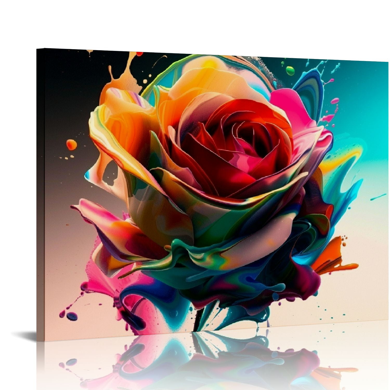 Nawypu Colorful Rose Wall Art Abstract Graffiti Rainbow Flower Canvas ... Nawypu Colorful Rose Wall Art Abstract Graffiti Rainbow Flower Canvas ...