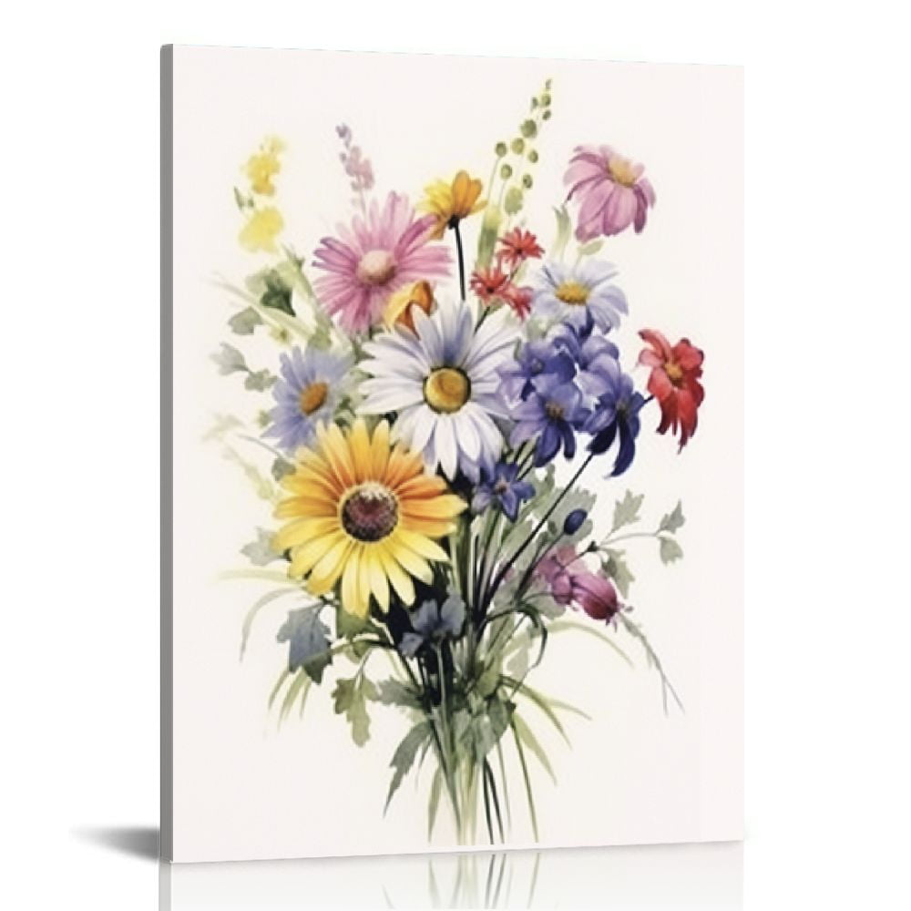 Awypu Colorful Wildflower Art Prints,Wildflower Bouquets Wall Art ...