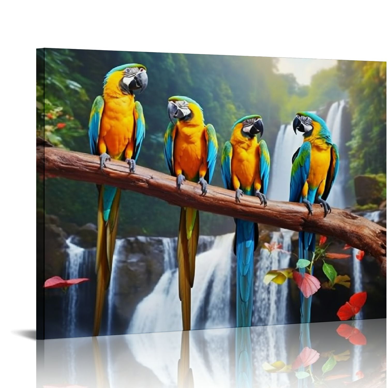 Nawypu Colourful Parrots Macaws Poste Poster Decorative Painting Canvas Wall Art Living Room ...