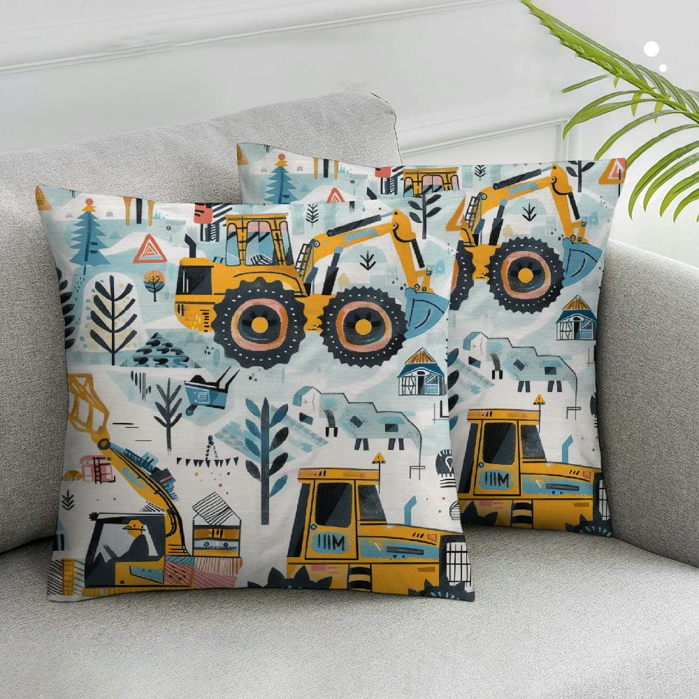 Nawypu Construction Throw Pillow Covers for Couch Sofa Bed,Set of 2 ...