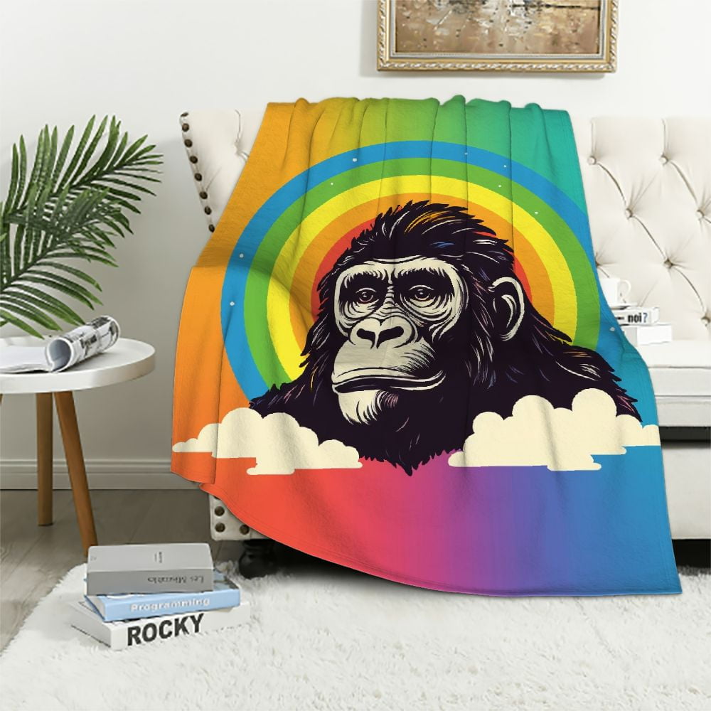 Nawypu Cool Cartoon Cute Monkey Fuzzy Flannel Blanket ThrowSuper Soft ...