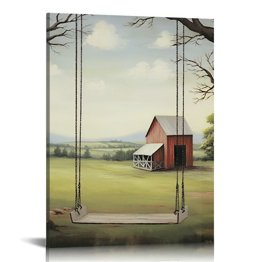 Nawypu Country Barn Decor Wall Art Farmhouse Pictures Rustic Canvas ...