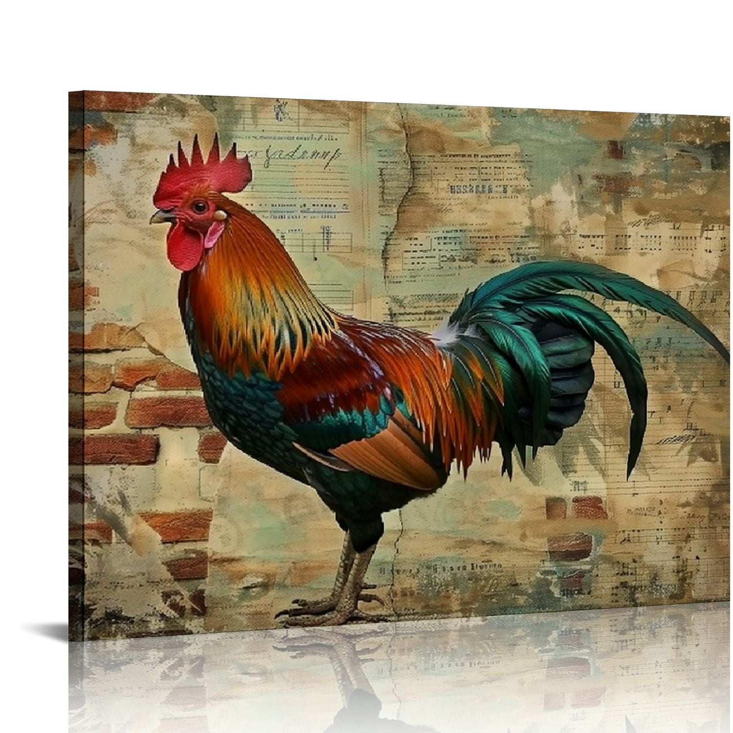 AWERP Country Decor Hen Rooster Wall Sign Vintage Farm Rooster Sign ...