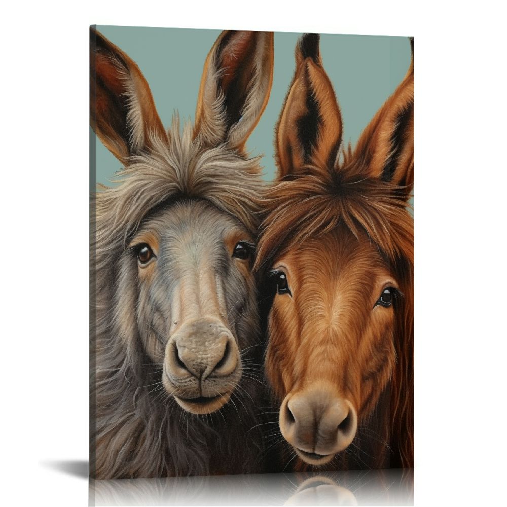 Nawypu Country Farmhouse Donkey Canvas Pictures Prints Funny Animal ...