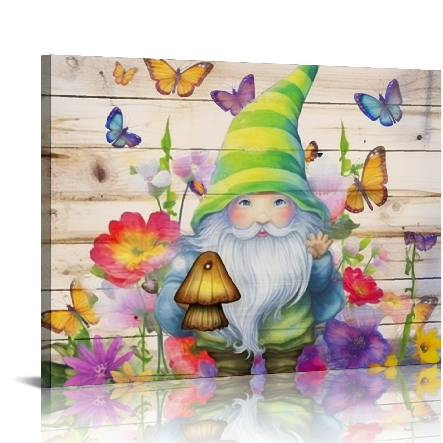 Nawypu Country Farmhouse Hello Spring Gnome Canvas Print Wall Art Decor ...