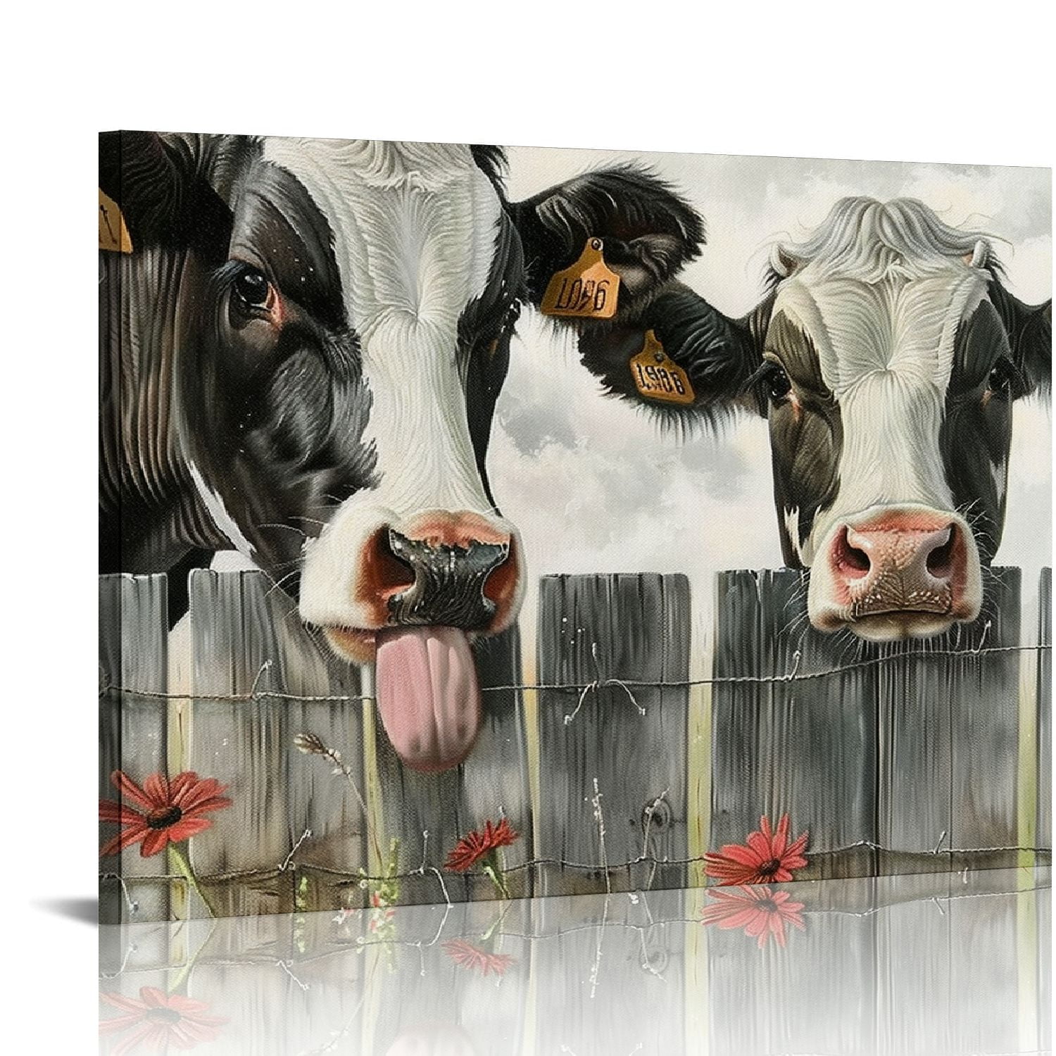 Nawypu Couple Cow Pictures Wall Decor, Love themed Canvas Wall Art ...