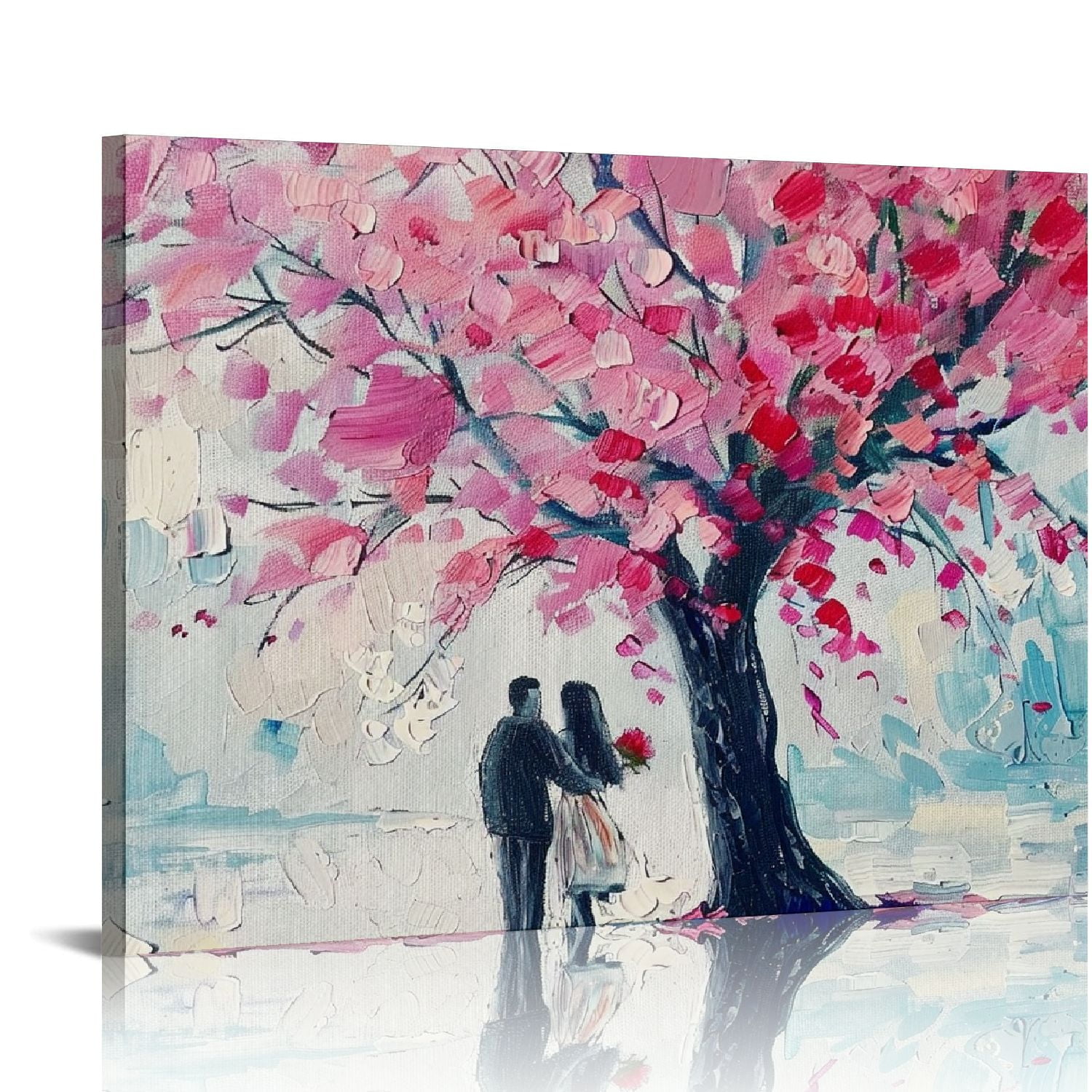 Nawypu Couple Painting, Pink Leaves Painting, Eiffel Painting, Abstract ...