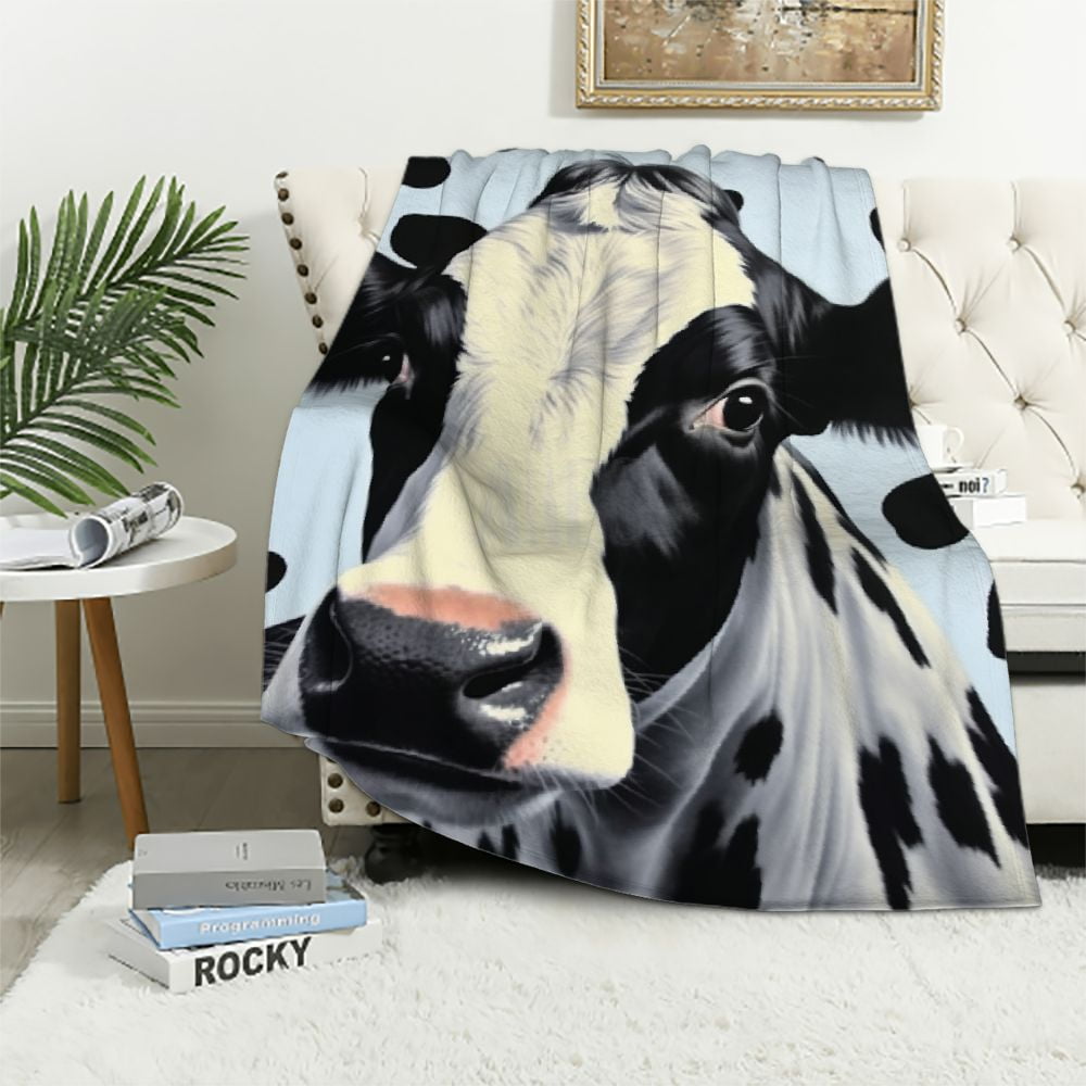 ONETECH Throw Blanket Plush Holiday Blanket Cow Stuff Cow Themed Gifts ...
