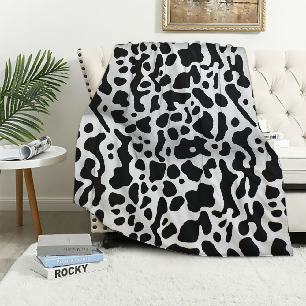Nawypu Cow Print Blanket, Fuzzy Girl Cow Print Throw Blankets for Couch ...