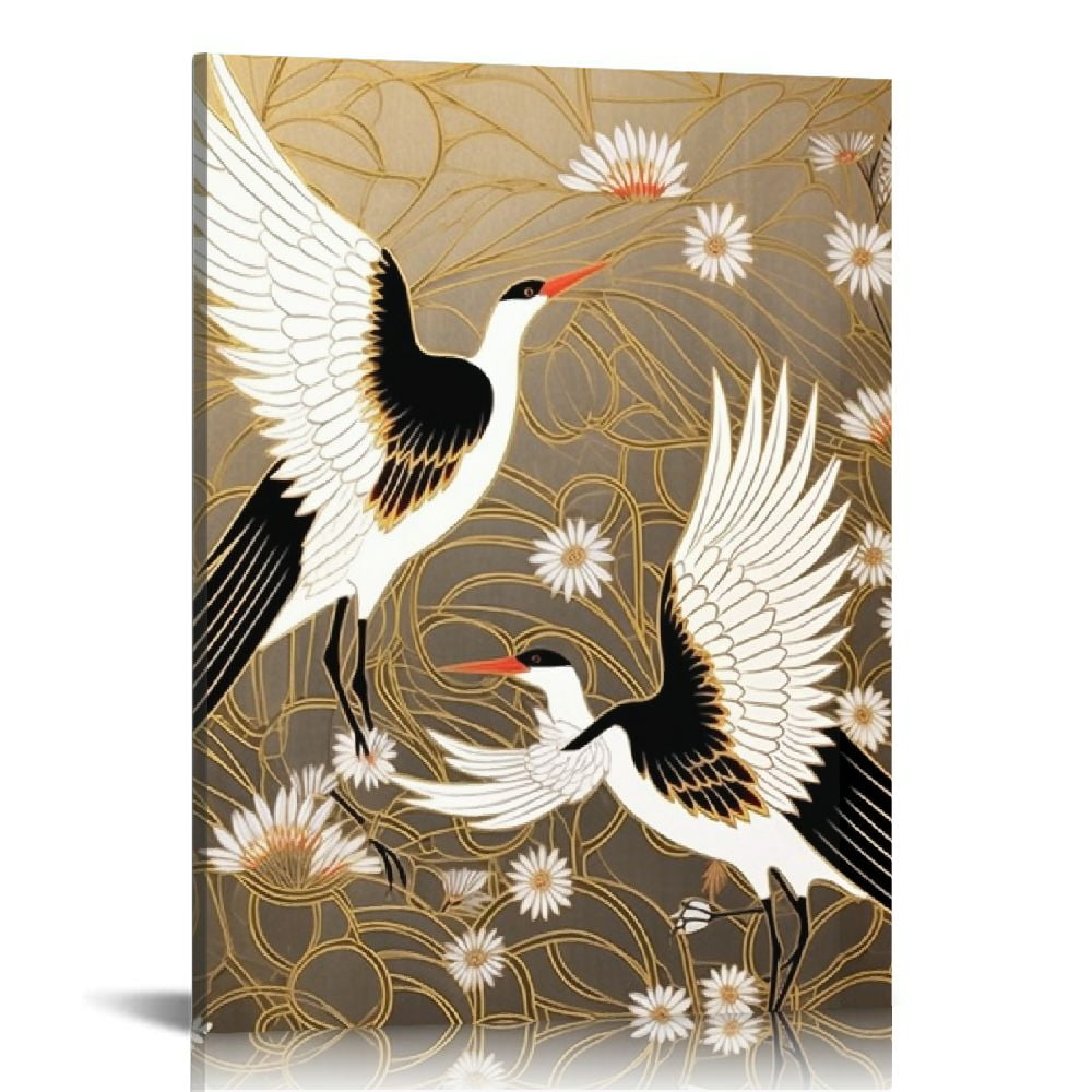 Nawypu Crane Japanese Jewel Canvas Wall Decor by Artist Nikki Chu for ...