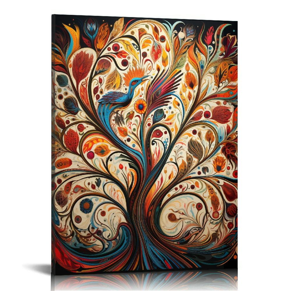 Nawypu Creative Abstract Tree of Life Canvas Painting Vintage Giclee ...