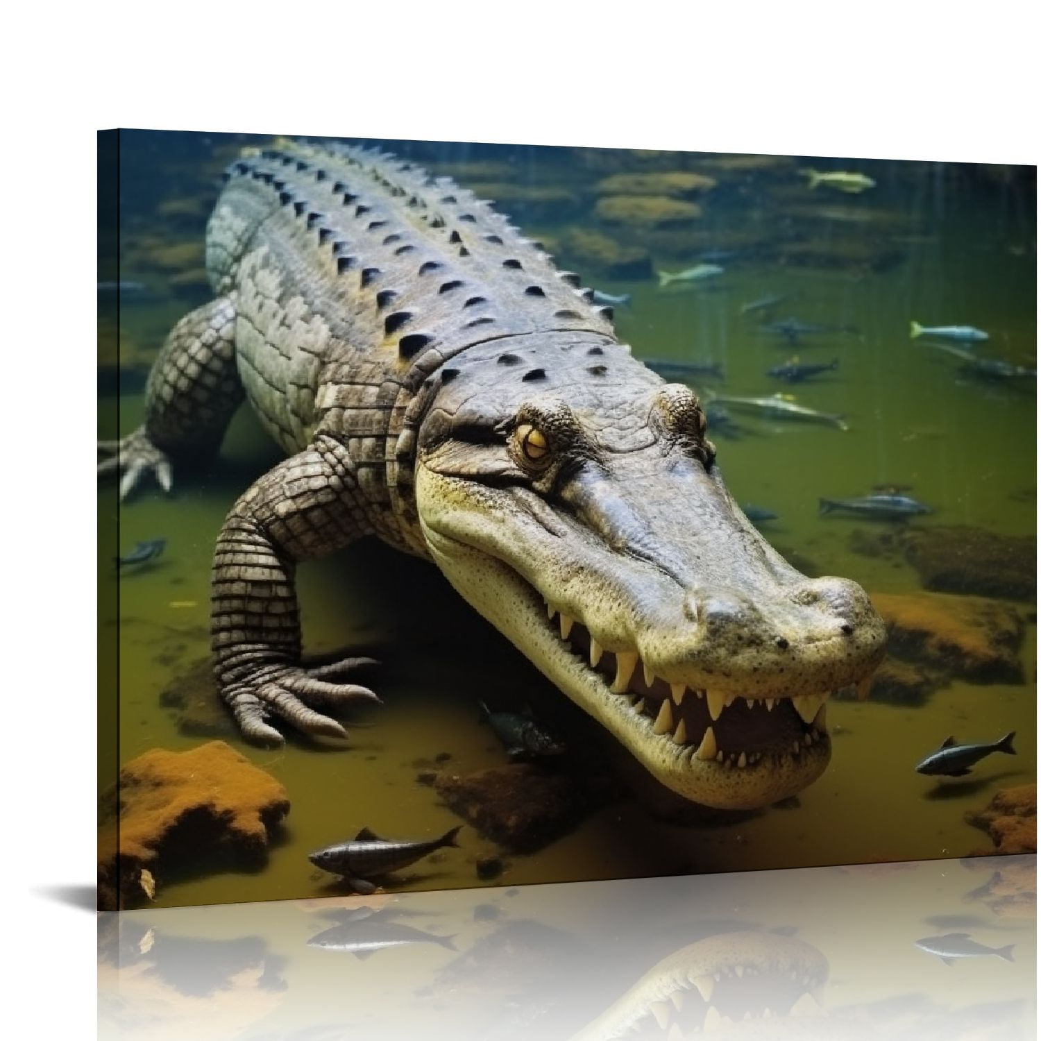 Nawypu Crocodiles Underwater World Wall Art Canvas Prints Poster For ...