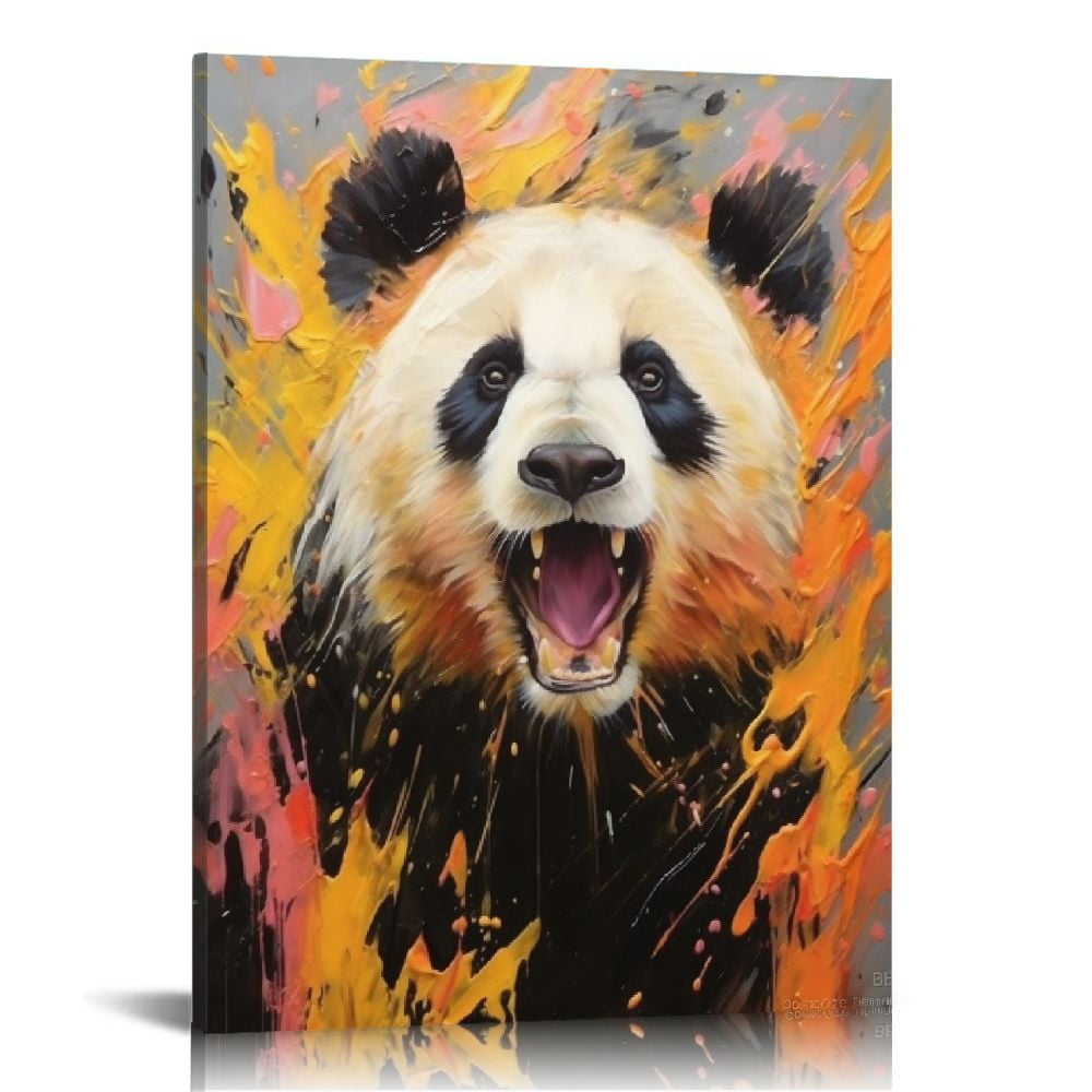 Nawypu Cubism Colorful Cute panda poster canvas wall art printing fun ...