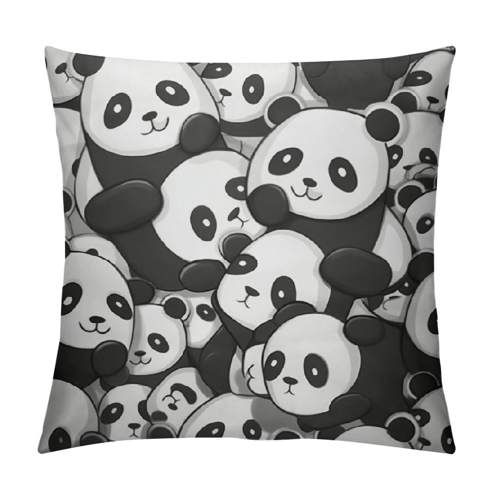 Nawypu Cushion Pillows Cover Lovely Cartoon Black White Panda Baby ...