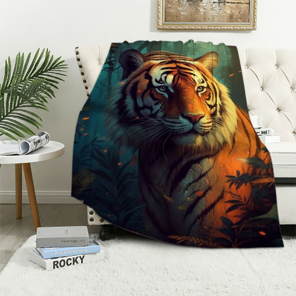 Nawypu Custom Tiger Blanket - Beautiful Tiger Blanket Throw - Soft ...
