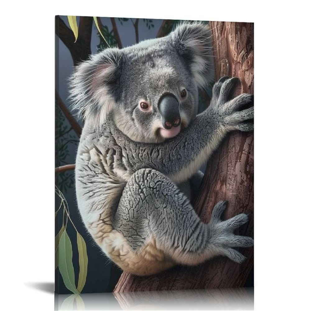 Nawypu Cute Animals Wall Art Canvas Wall Art Cute Koala Canvas Prints ...