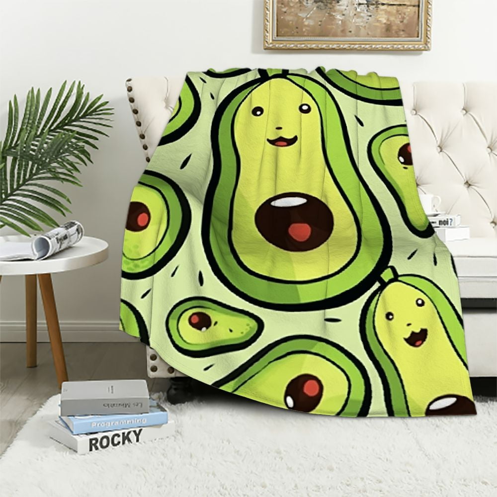 Nawypu Cute Avocado Blanket Super Soft Warm 60x80 Inch Plush Throw ...