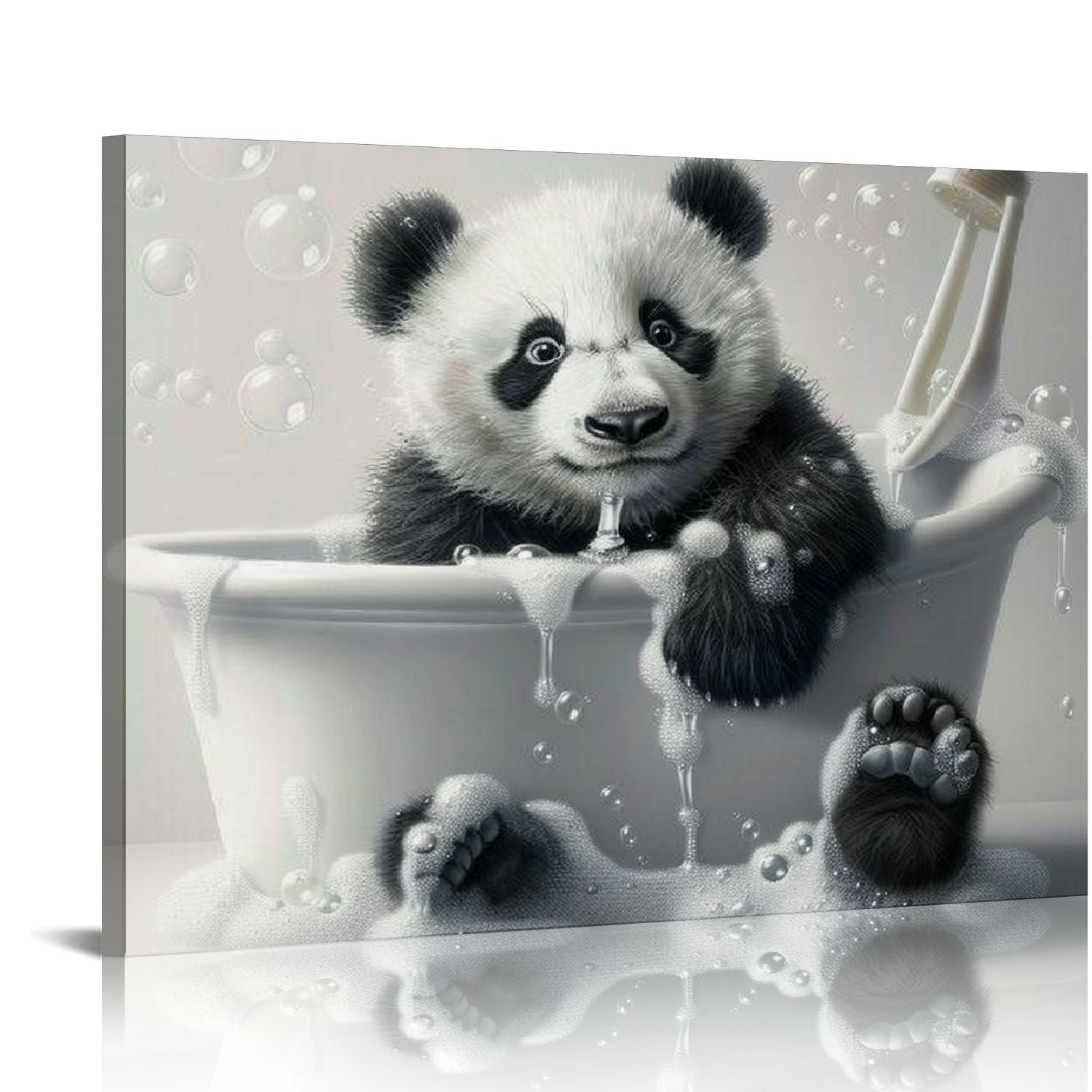 Nawypu Cute Baby Panda Bear in The Bathtub Humor Funny Animal Poster On ...
