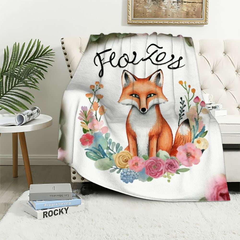 Nawypu Cute Fox Blanket Just A Girl Who Loves Fox Flannel Throw ...