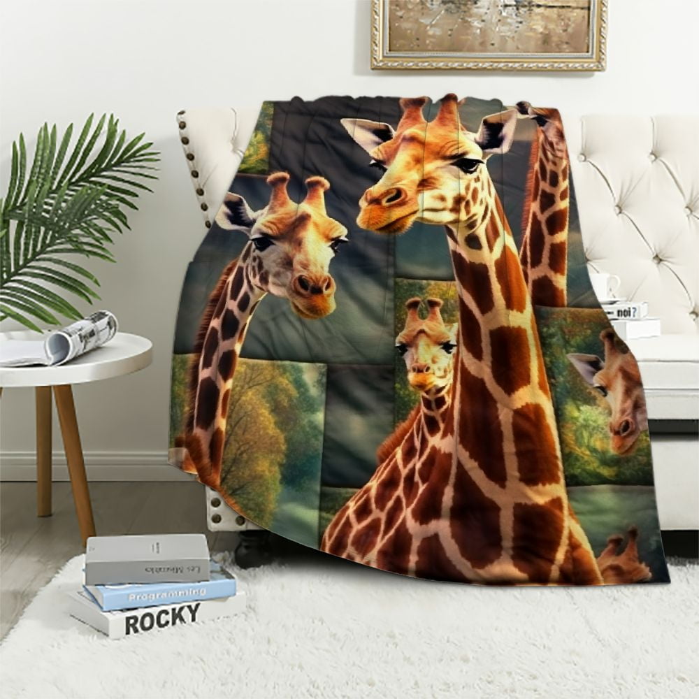 Nawypu Cute Giraffe Blanket Giraffe Throw Blanket for Women Throw ...