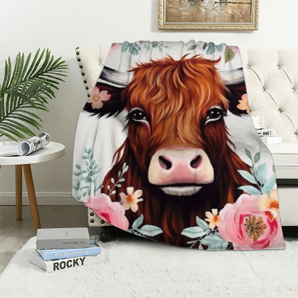 Nawypu Cute Highland Cow Blanket Cow Gifts Soft Cozy Highland Cow ...