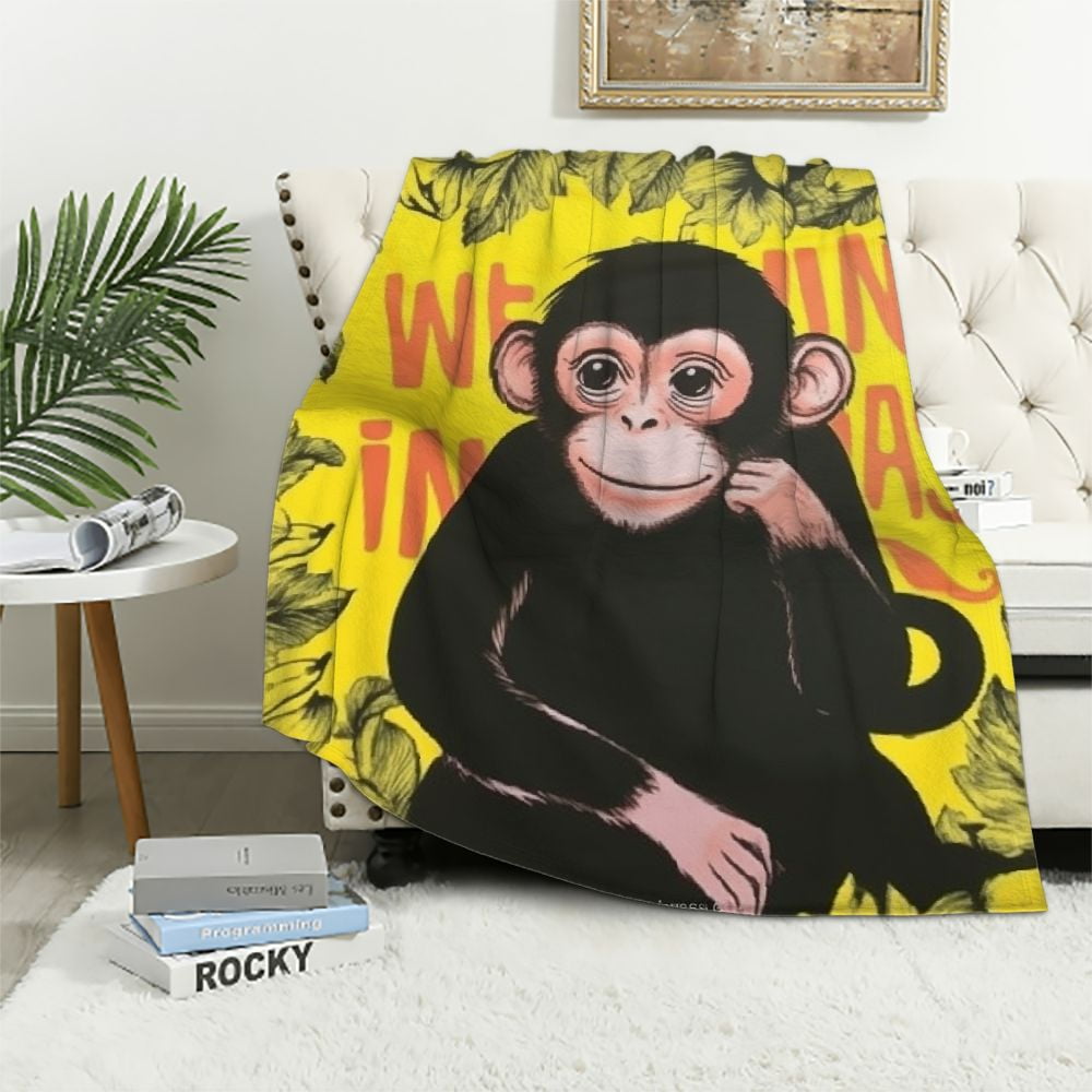 Nawypu Cute Monkey Blanket Gifts for Boys Girls Just a Girl Who Love ...