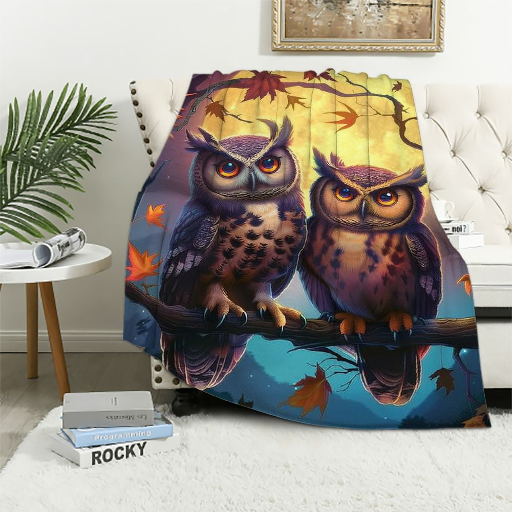 Nawypu Cute Owl Blanket Gifts for Adults Kids Women Soft Warm ...