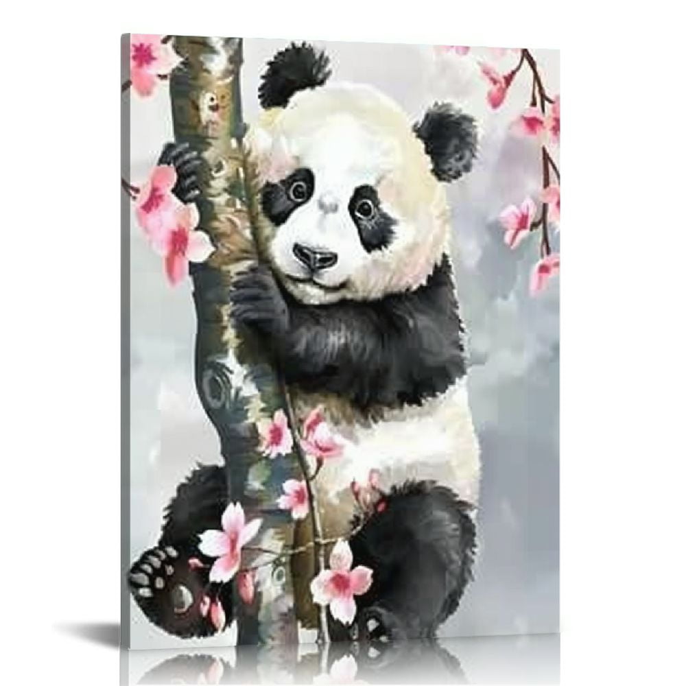 Nawypu - Cute Panda Canvas Wall Art Panda Bear Painting Artwork for ...
