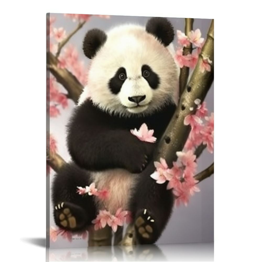 Nawypu - Cute Panda Canvas Wall Art Panda Bear Painting Artwork for ...
