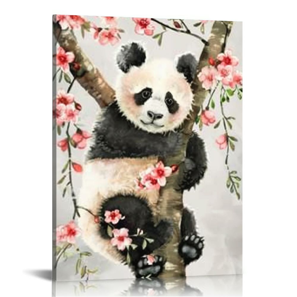 Nawypu - Cute Panda Canvas Wall Art Panda Bear Painting Artwork for ...