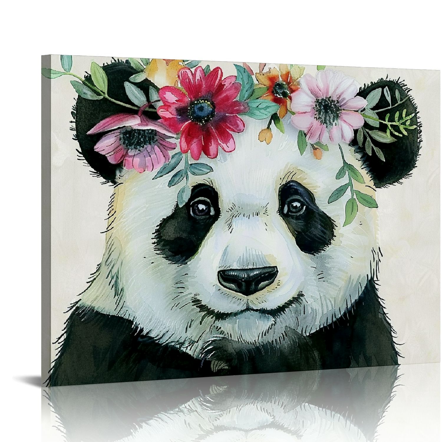 Nawypu Cute Panda Canvas Wall Art Wild Animal Posters Funny Panda with ...