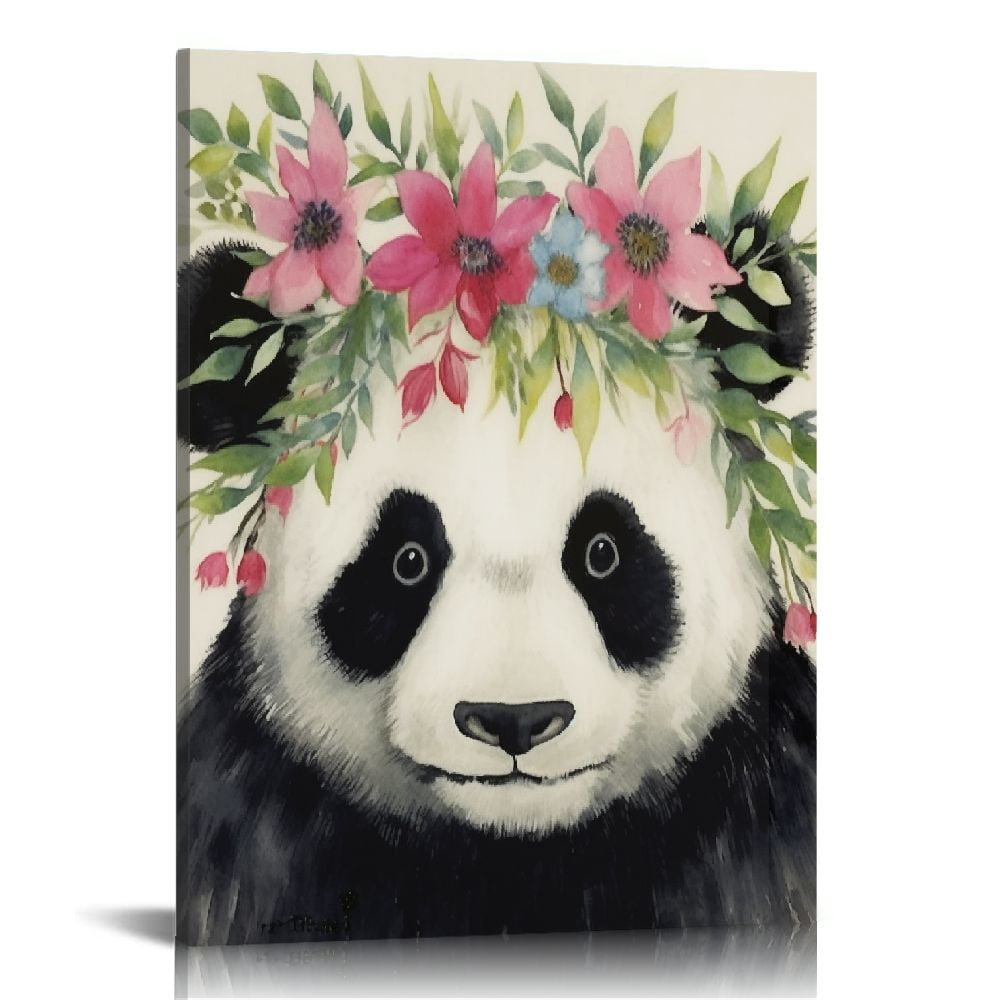 Nawypu Cute Panda Canvas Wall Art Wild Animal Posters Funny Panda with ...