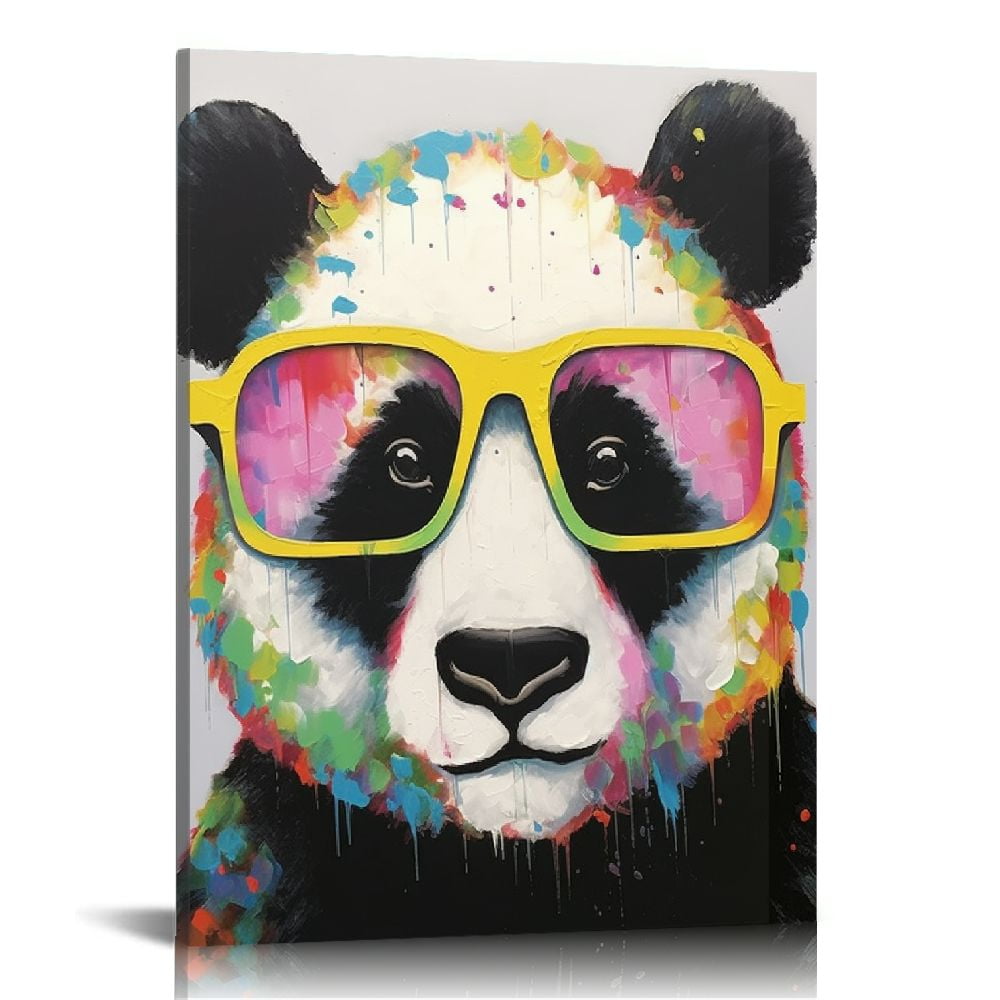 Nawypu Cute Panda Canvas Wall art: Wall Decor Animals Themed for Kids ...