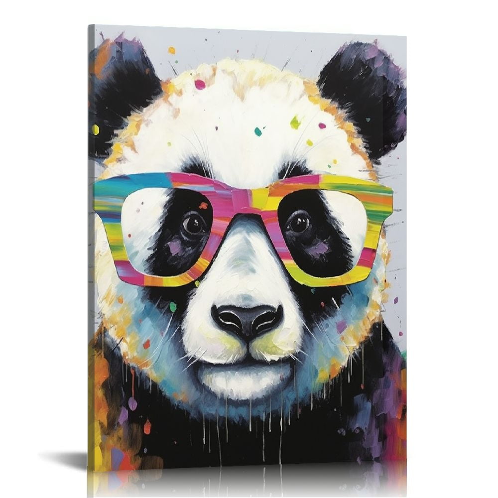Nawypu Cute Panda Canvas Wall art: Wall Decor Animals Themed for Kids ...