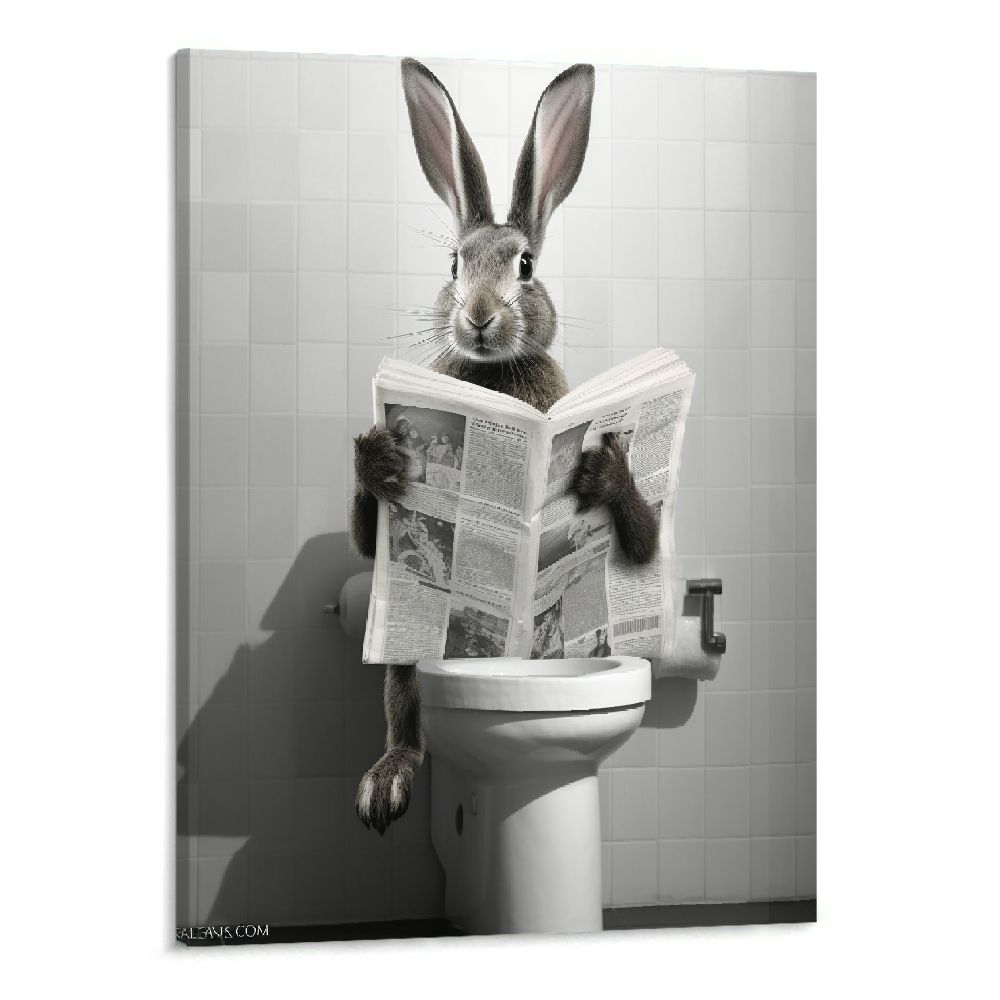 Nawypu Cute Rabbit Bathroom Wall Art - Farmhouse Style Animals Bathroom ...