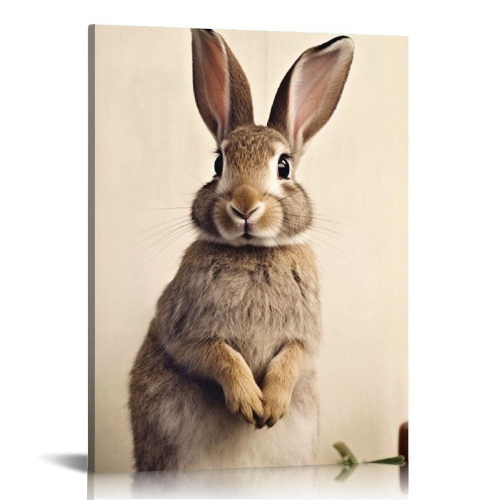 Awypu Cute Rabbit Wall Art Cute Animal Artwork Nursery Bunny Picture ...