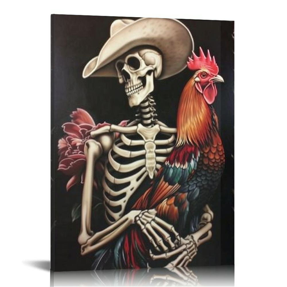 Nawypu DGA Day of The Dead Stretched Canvas Wood Framed Wall Art ...