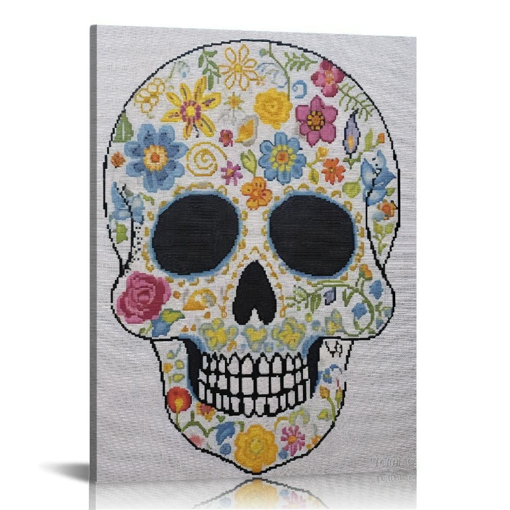 Nawypu Day of The Dead Vintage Happy Floral Sugar Skull Dia De Los ...