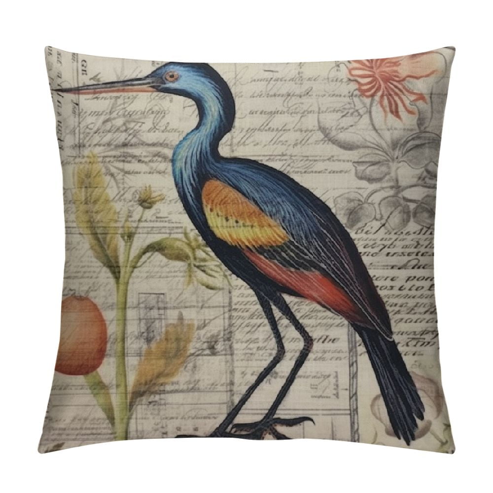 Nawypu Decorative Pillow Cover Rustic Cushion Cover for Couch, Bird and ...