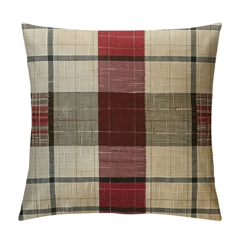 Nawypu Decorative Pillow Covers Checkered Plaids Tartan Pillowcases ...