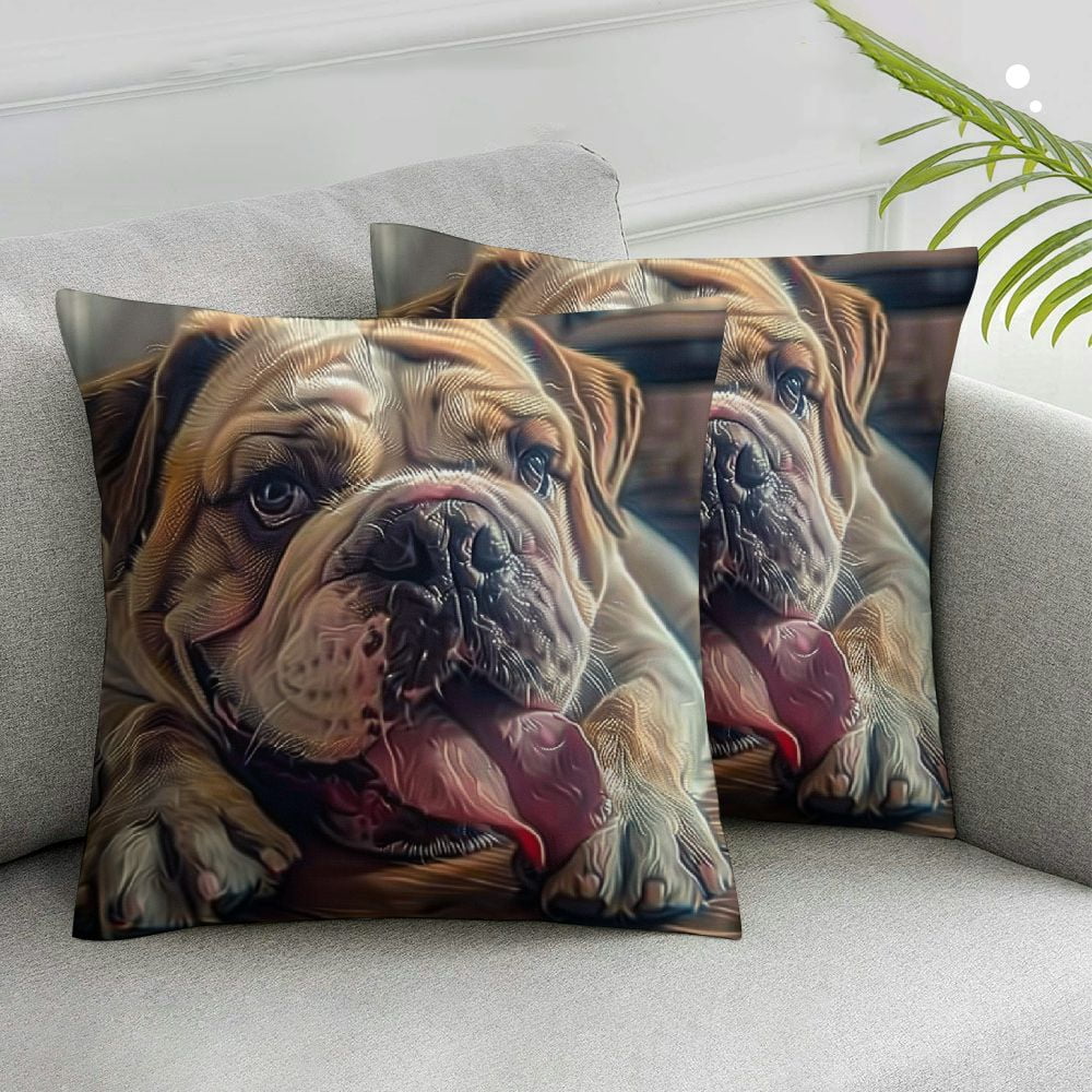 CMMY Decorative Pillow Covers,Throw Pillow Covers,Dog Cute Bulldog ...